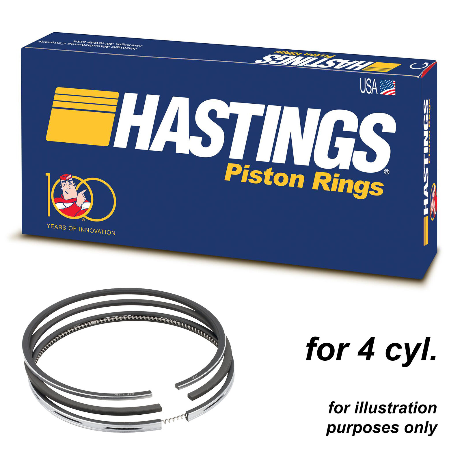 Renault F4R Piston Ring Set (82.7mm Std) X 4 - Motorpart Mart